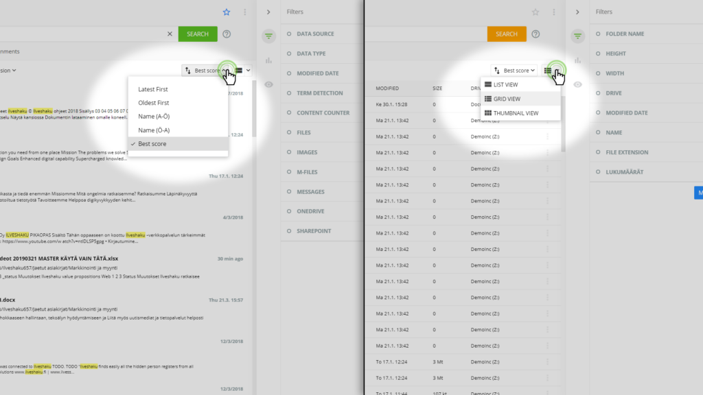 Shortcut keys | Ilves